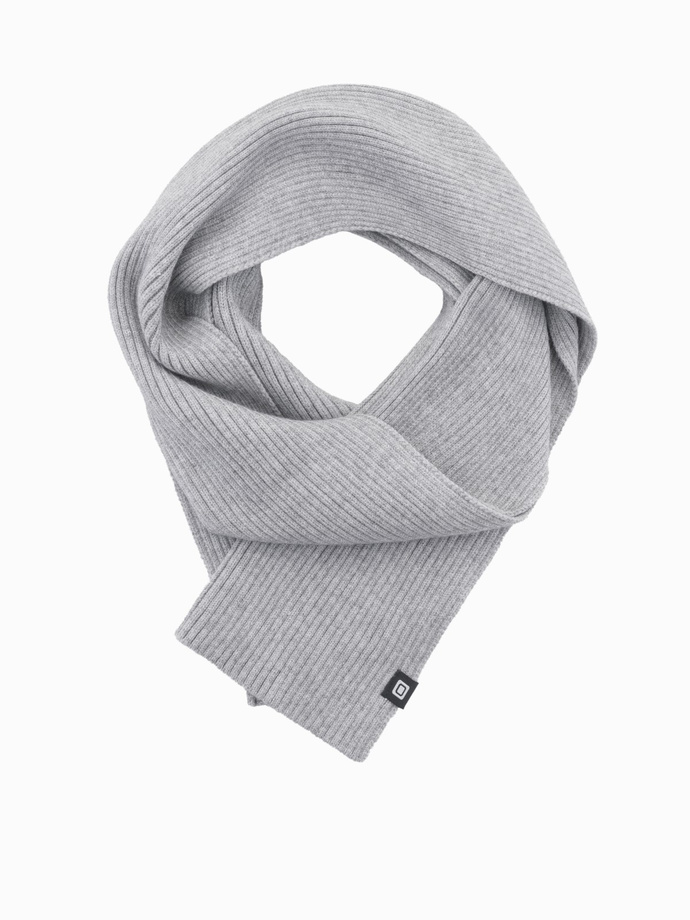 Men's monochrome ribbed knit scarf - grey V2 OM-ACSF-0119 | MODONE ...