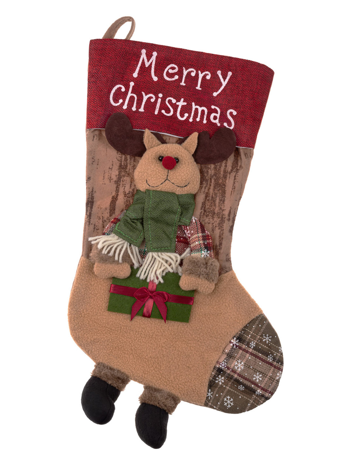 Christmas stocking Reindeer A534 - brown | MODONE wholesale - Clothing ...