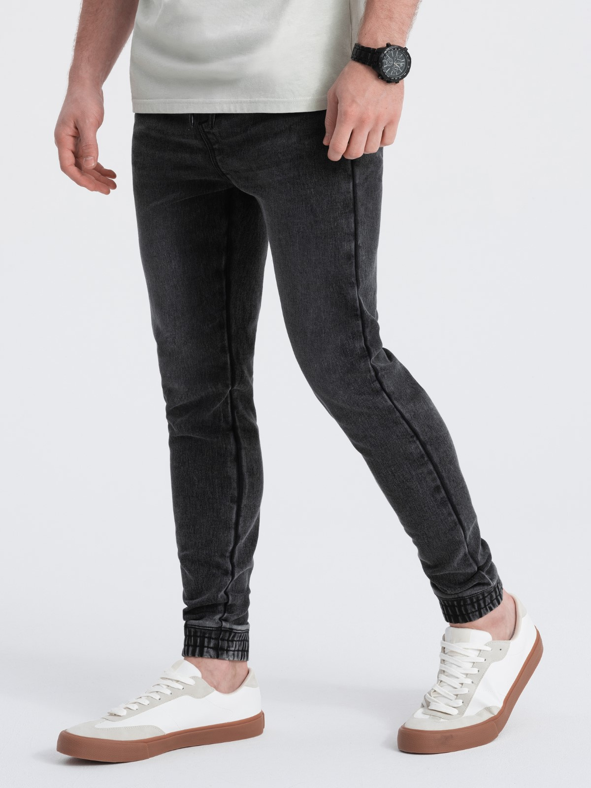 Men's JOGGER SLIM FIT denim pants - graphite V2 OM-PADJ-0134 | MODONE ...