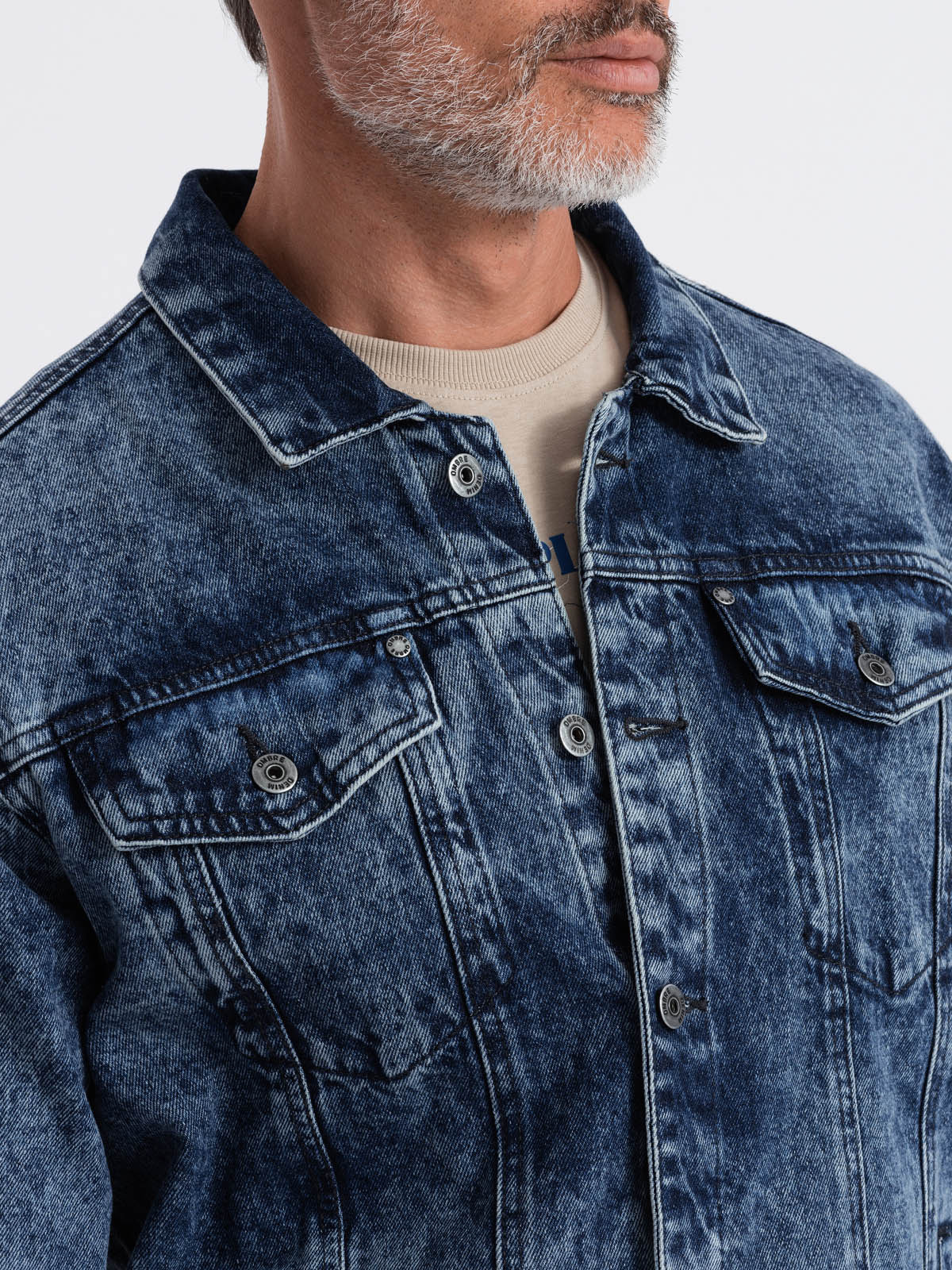 Men's denim katana jacket - denim V4 OM-JADJ-0123 | MODONE wholesale ...