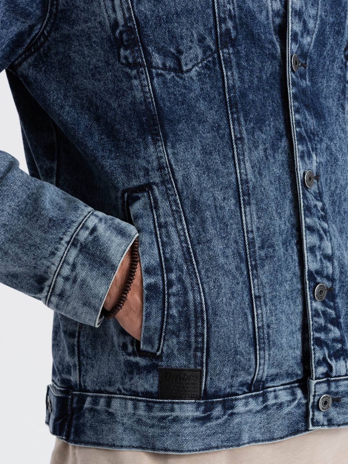 Men's denim katana jacket - denim V4 OM-JADJ-0123 | MODONE wholesale ...