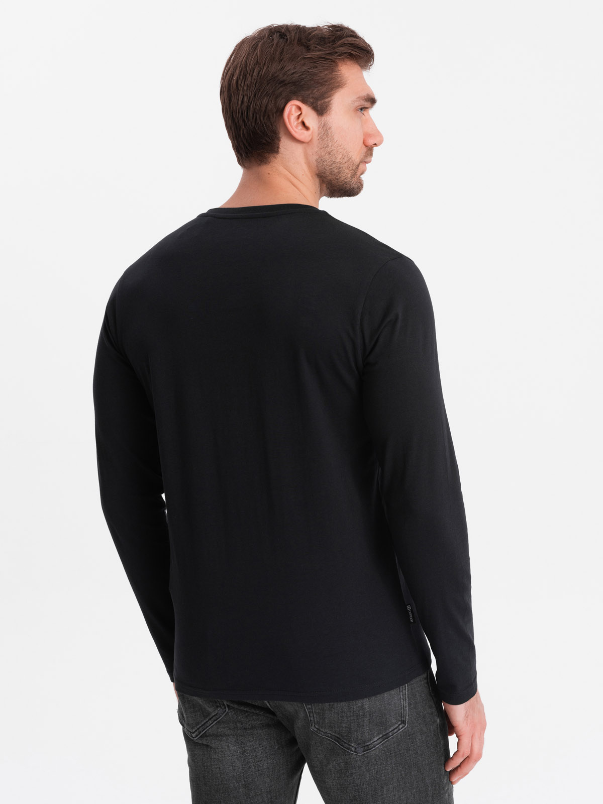 Men's longsleeve with buttons at the neckline - black V4 OM-LSCL-0107 ...