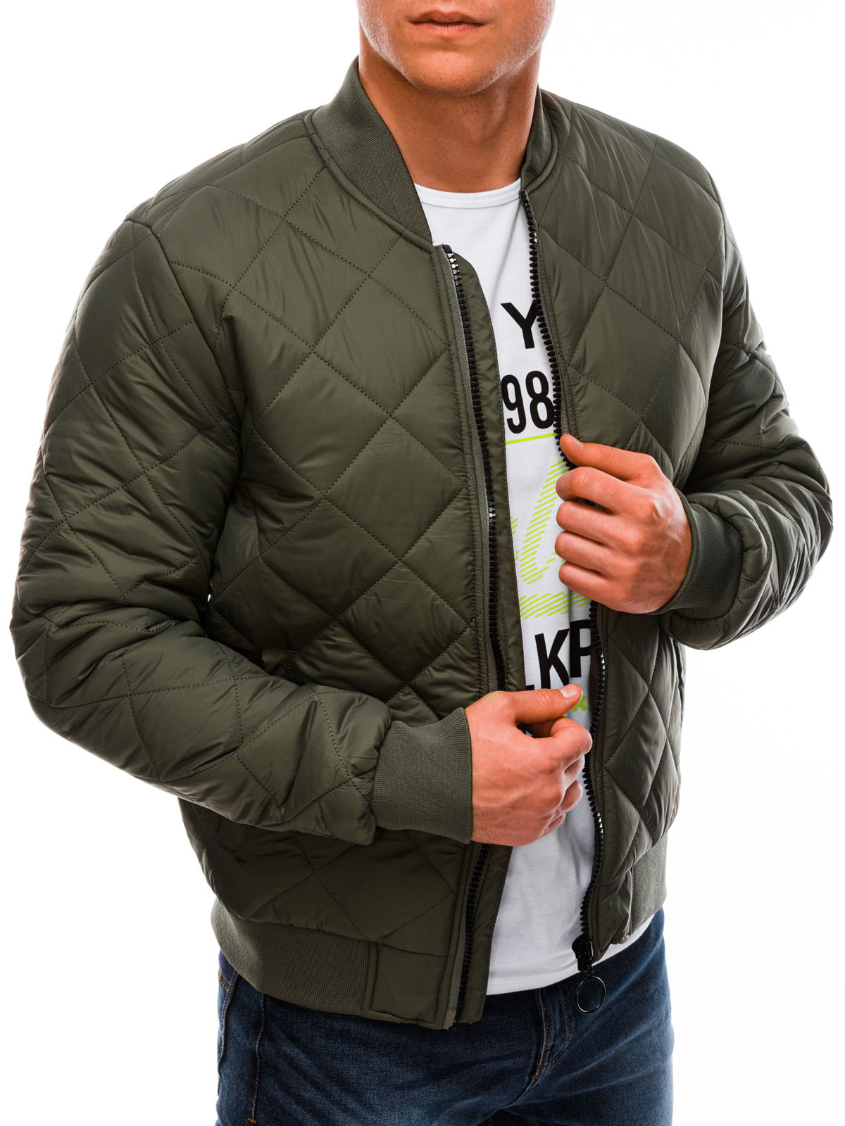 Men's mid-season jacket C531 - olive | MODONE wholesale - Clothing For Men