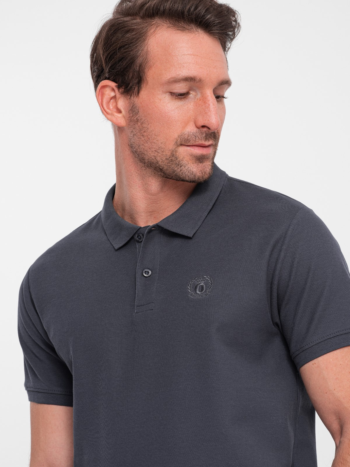 Men's pique knit polo shirt - graphite V3 S1374 | MODONE wholesale ...
