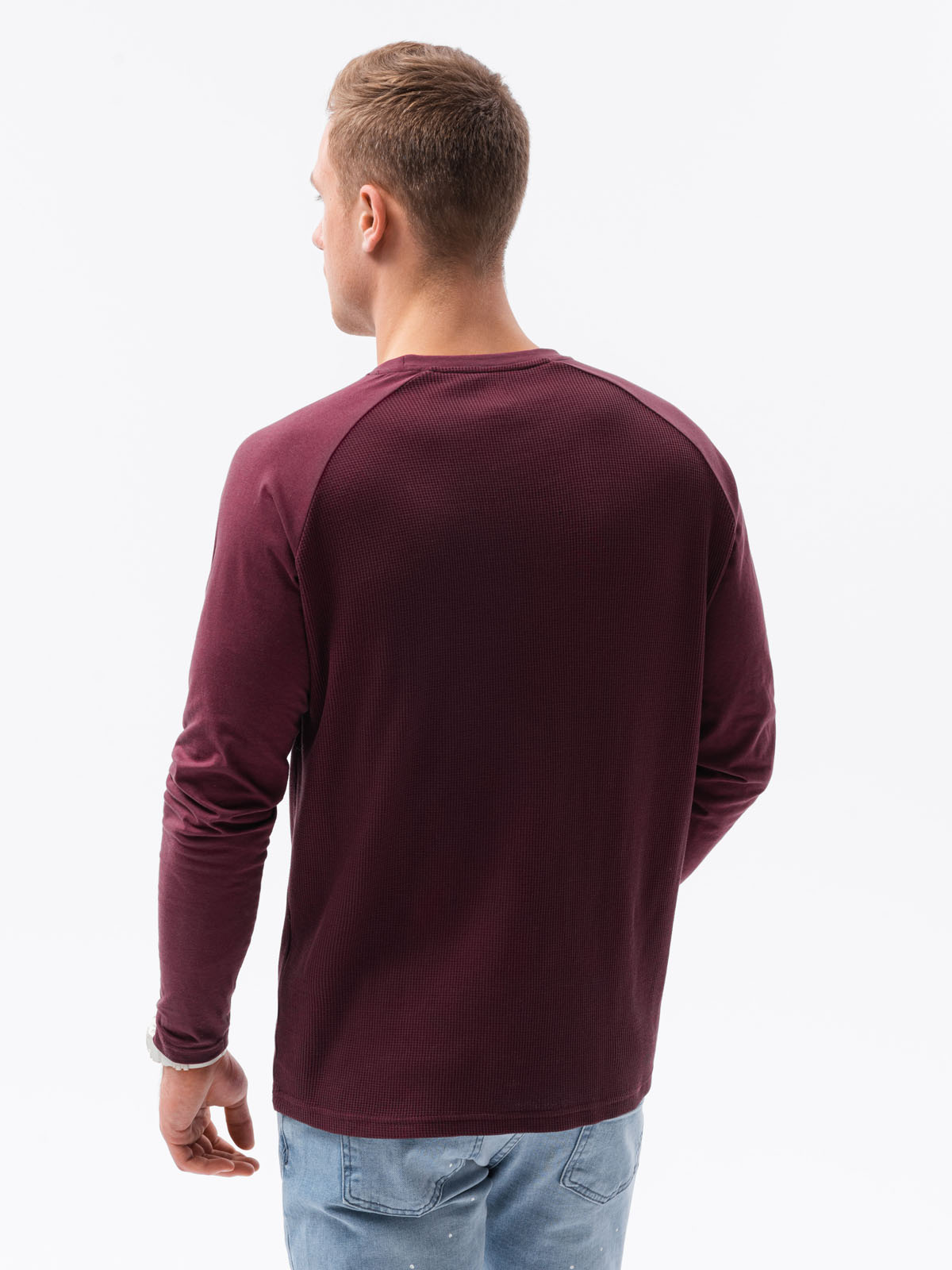 Men's plain longsleeve - dark red L137 | MODONE wholesale - Clothing ...