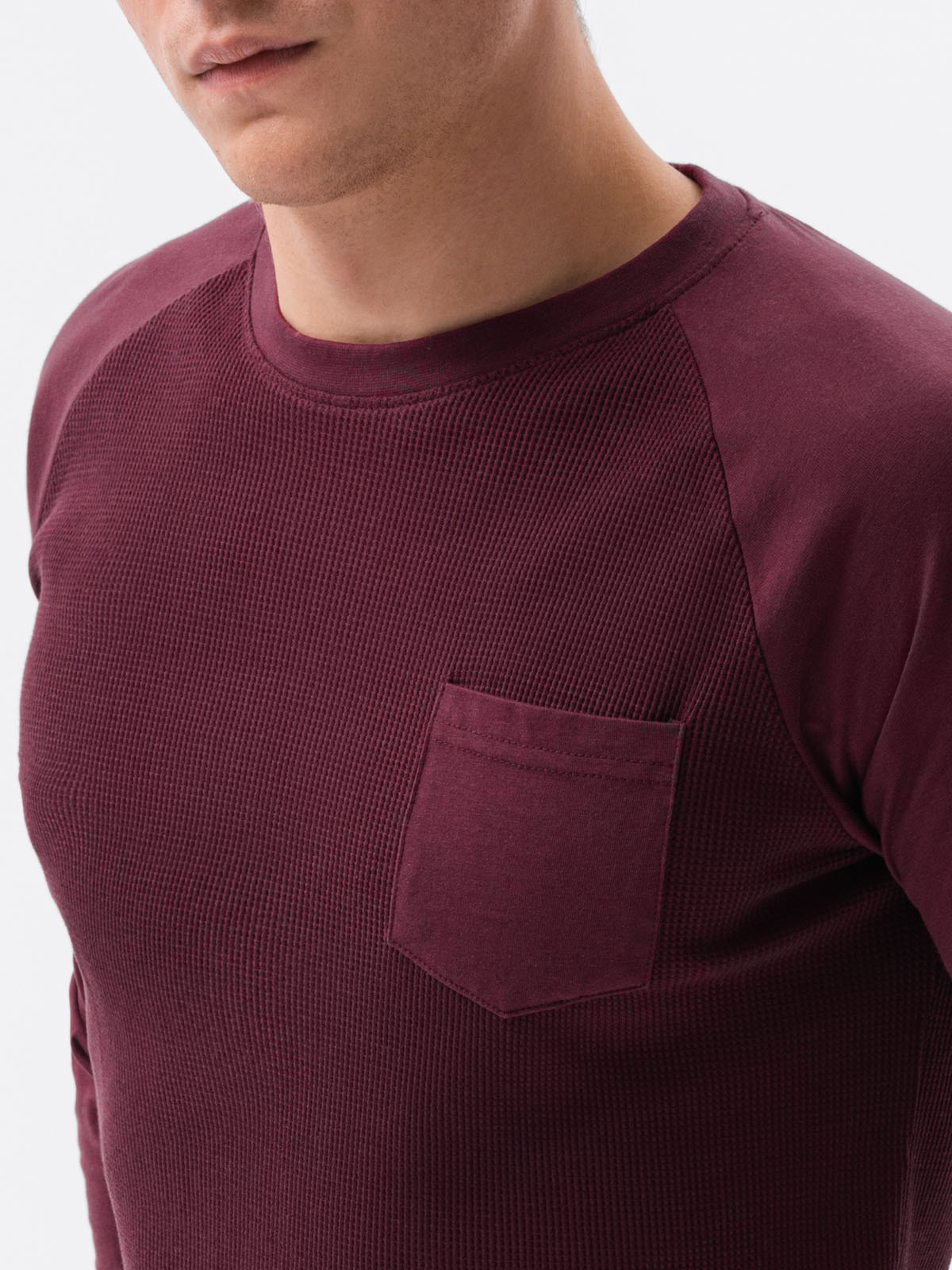 Men's plain longsleeve - dark red L137 | MODONE wholesale - Clothing ...