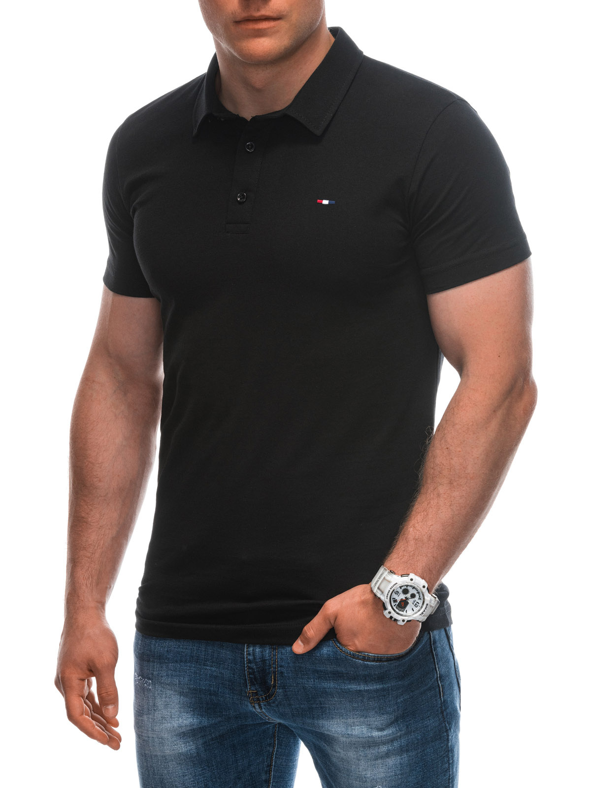 Men's plain polo shirt S1940 - black | MODONE wholesale - Clothing For Men