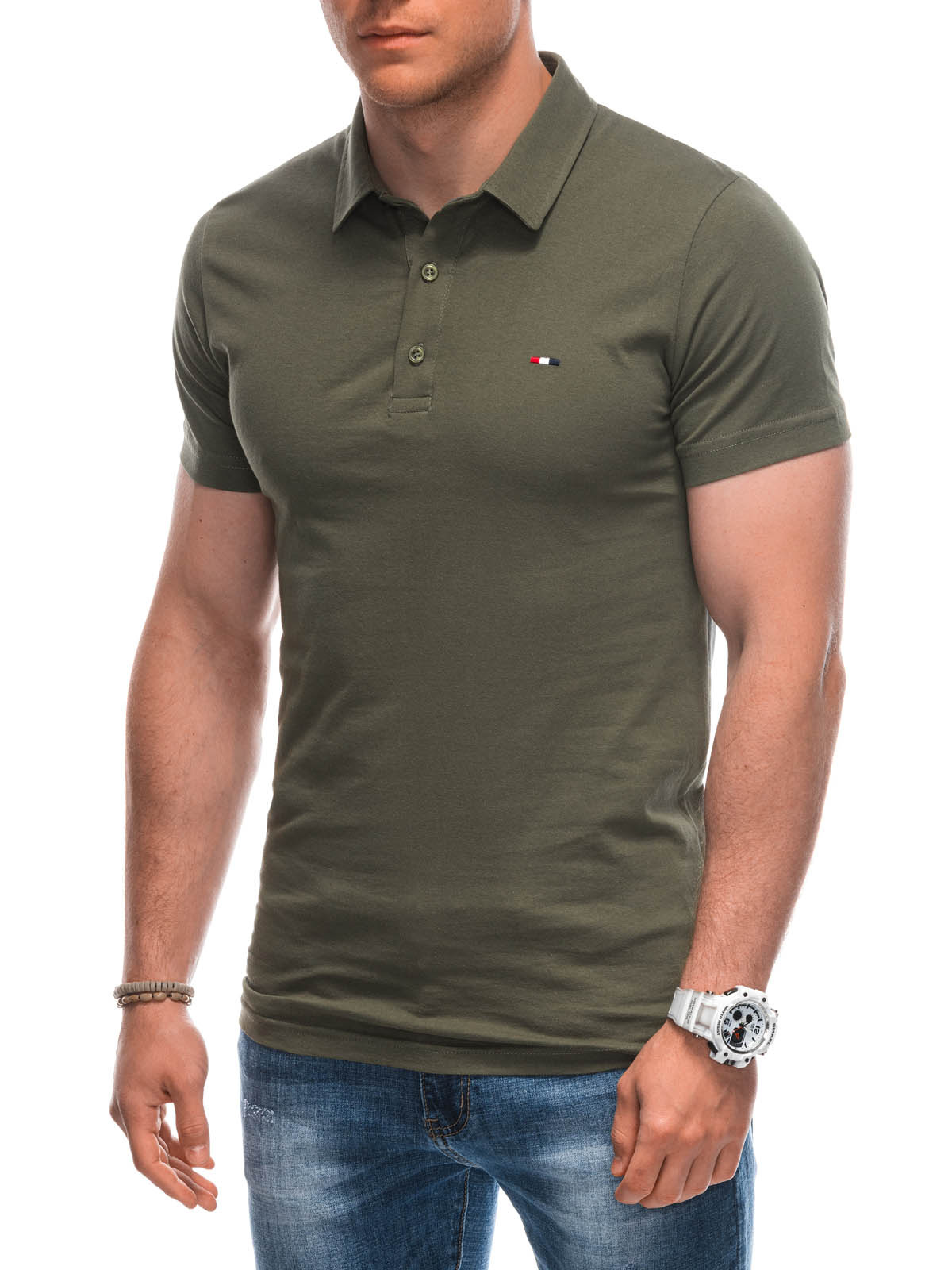 Men's plain polo shirt S1940 - khaki | MODONE wholesale - Clothing For Men