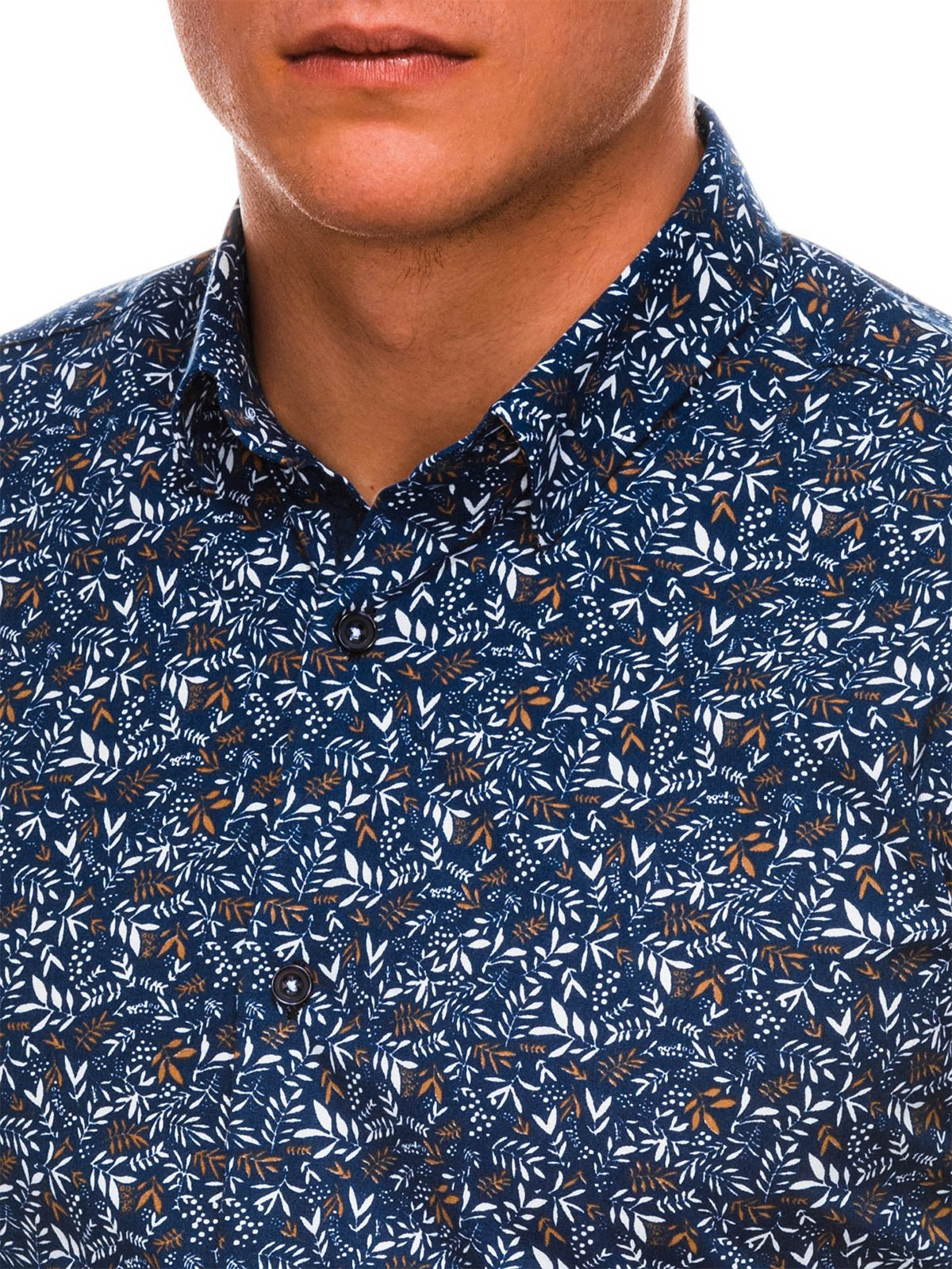 Men's shirt with long sleeves - navy K525 | MODONE wholesale - Clothing For Men