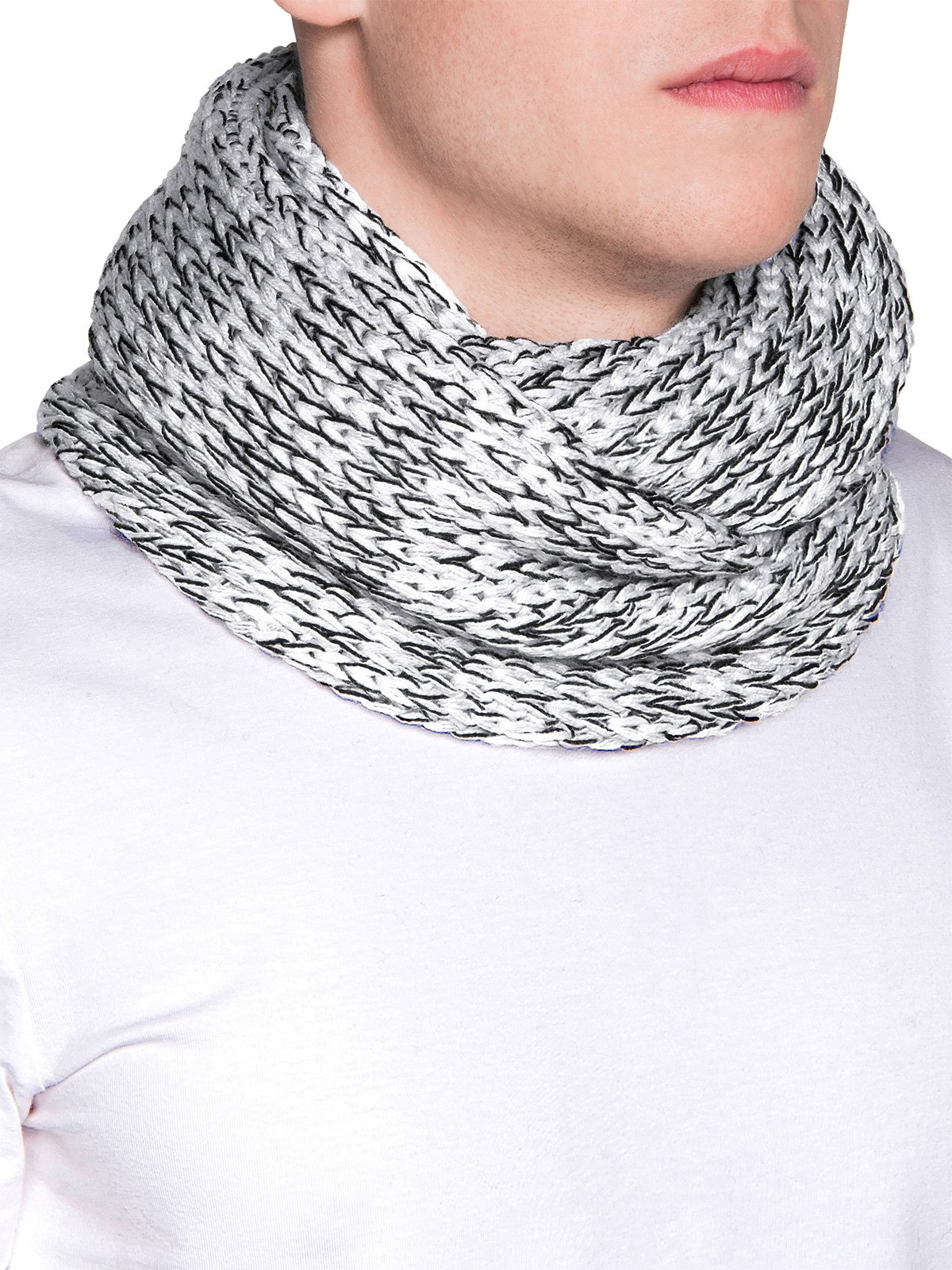 Men's snood - white/black A099 | MODONE wholesale - Clothing For Men