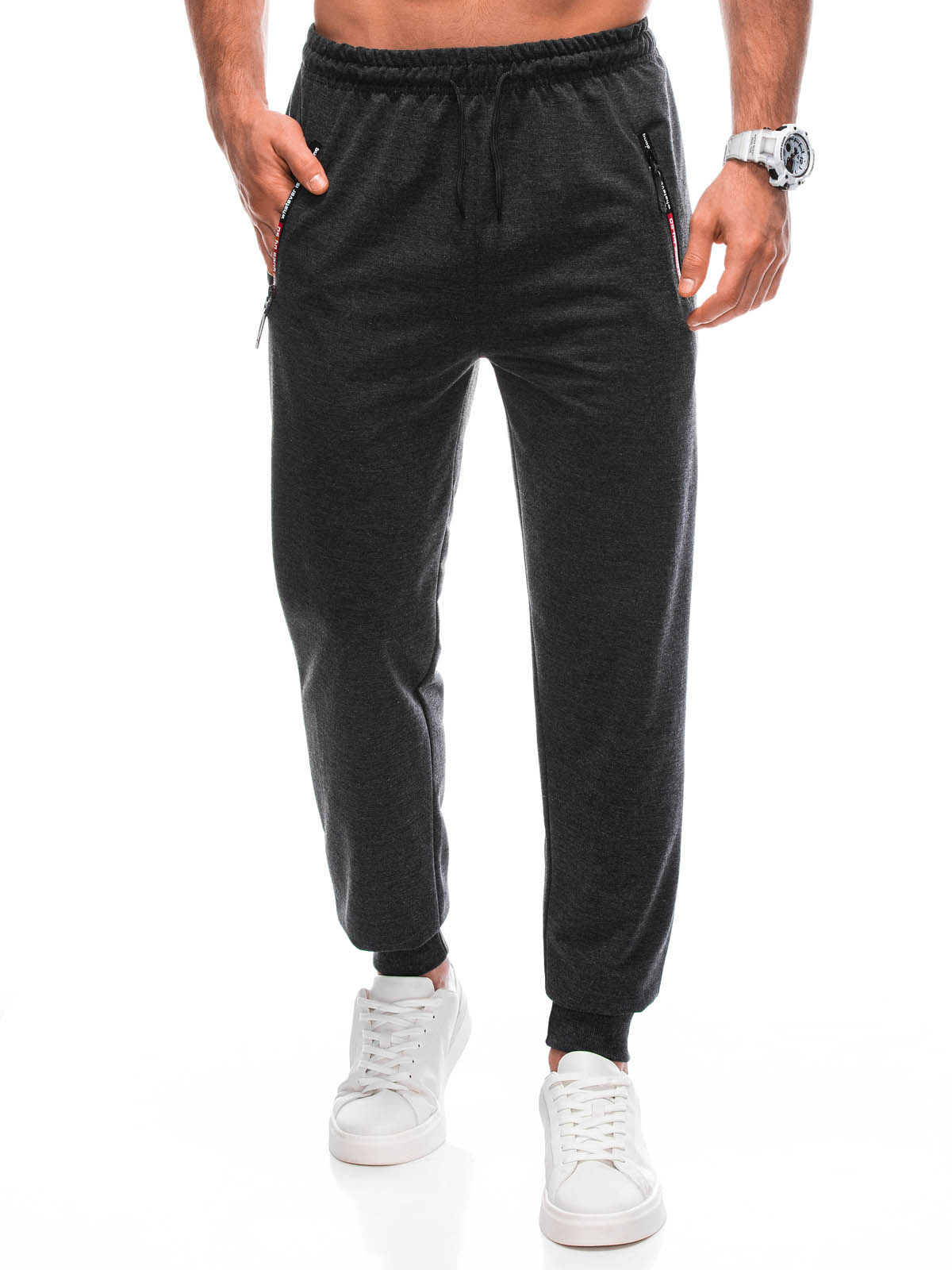 Men's sweatpants P1429 - dark grey | MODONE wholesale - Clothing For Men