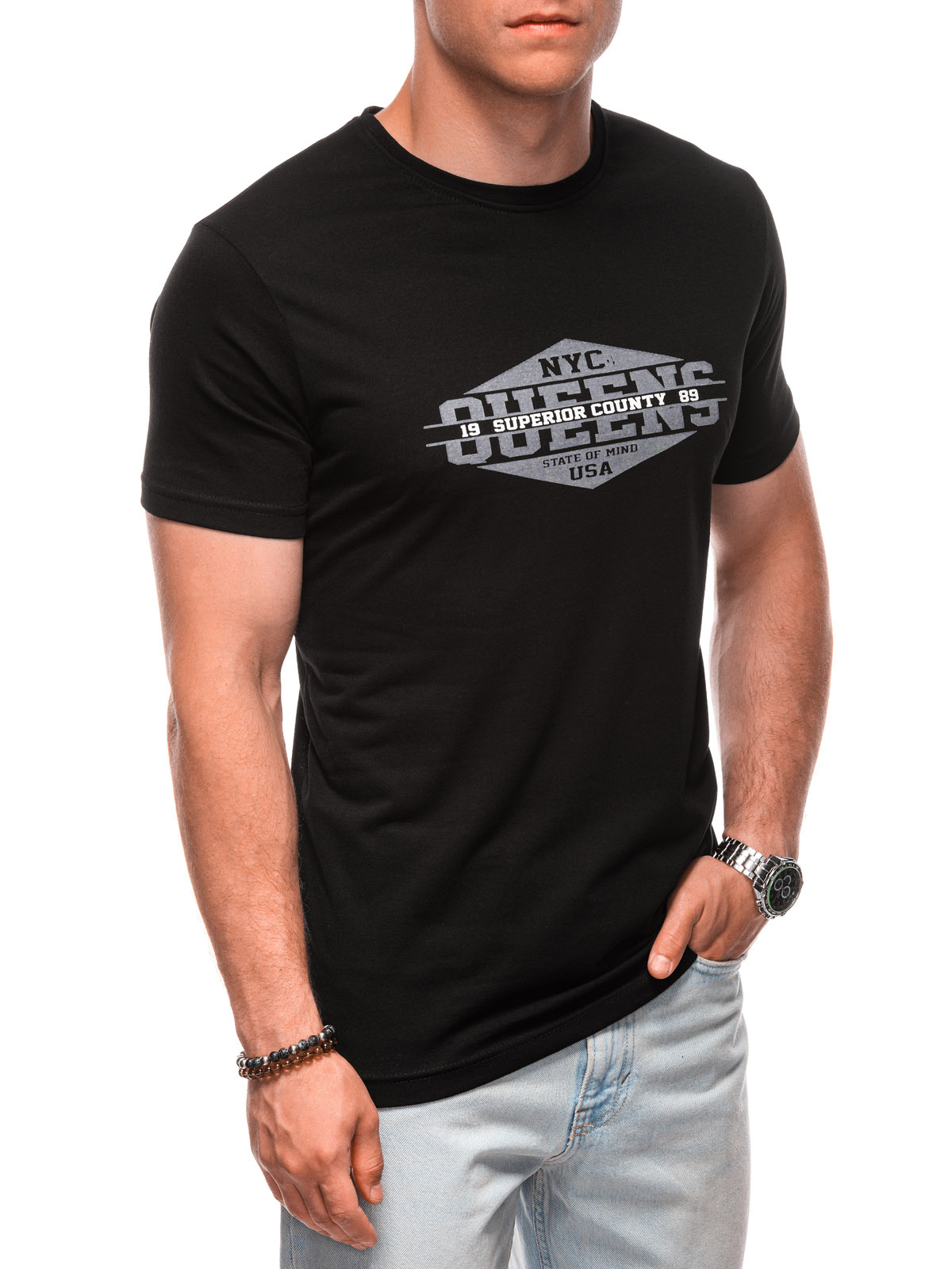 Men's t-shirt S1987 - black | MODONE wholesale - Clothing For Men