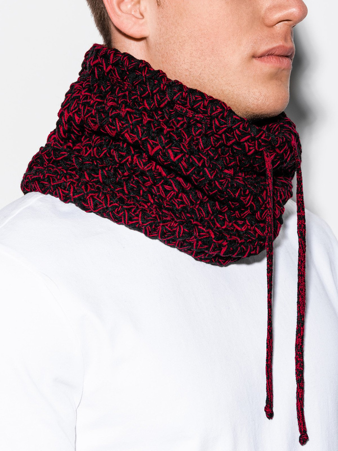 Men's snood - black/red A097 | MODONE wholesale - Clothing For Men