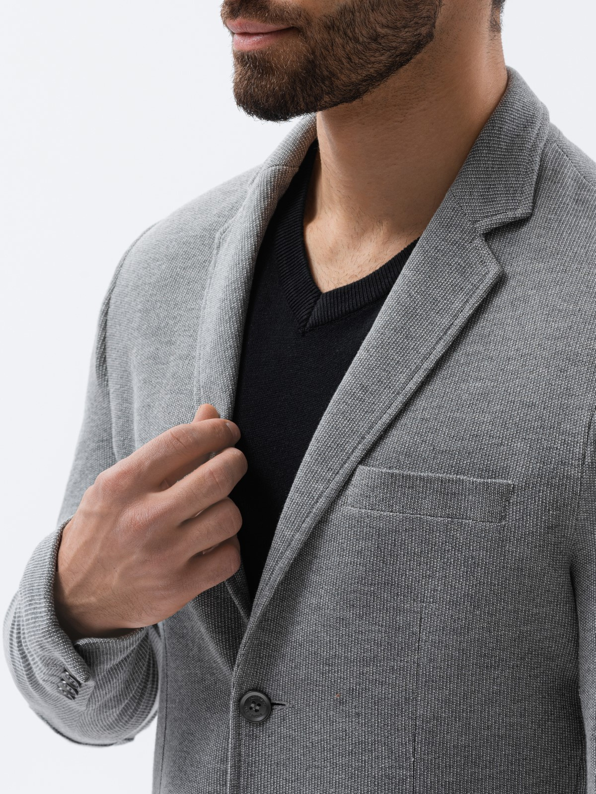 Men's casual blazer jacket - grey M162 | MODONE wholesale - Clothing ...