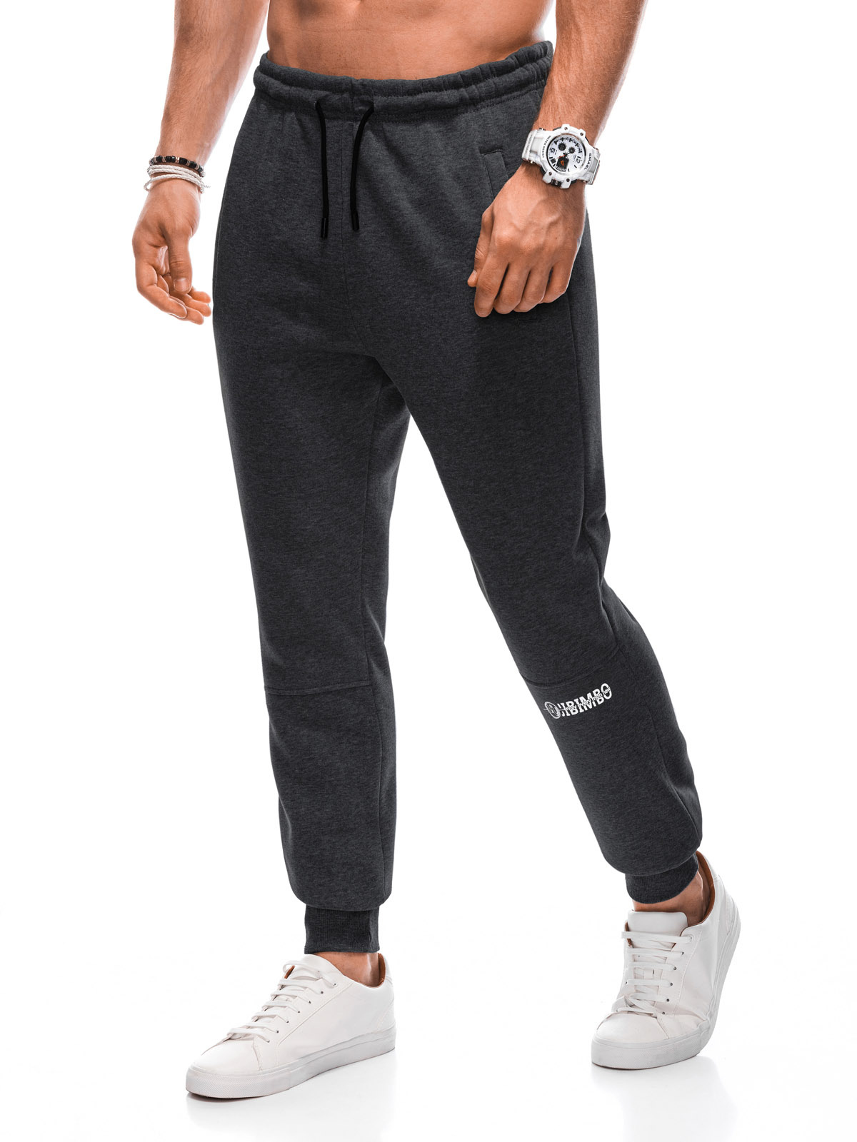 Spodnie męskie dresowe P1409 - grafitowe | MODONE wholesale - Clothing ...