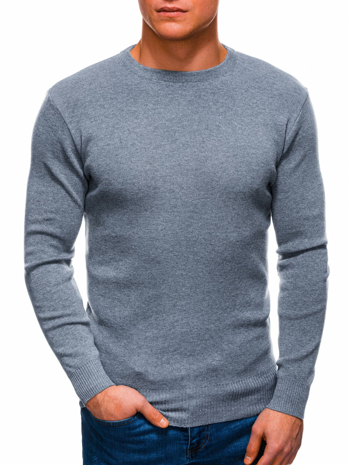 Sweter męski E153 - szary | MODONE wholesale - Clothing For Men